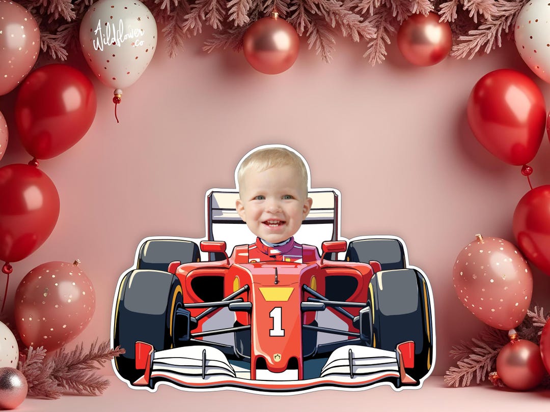 Red F1 Race Car Custom Face Cut Out Standee, Party Decor, Formula One ...