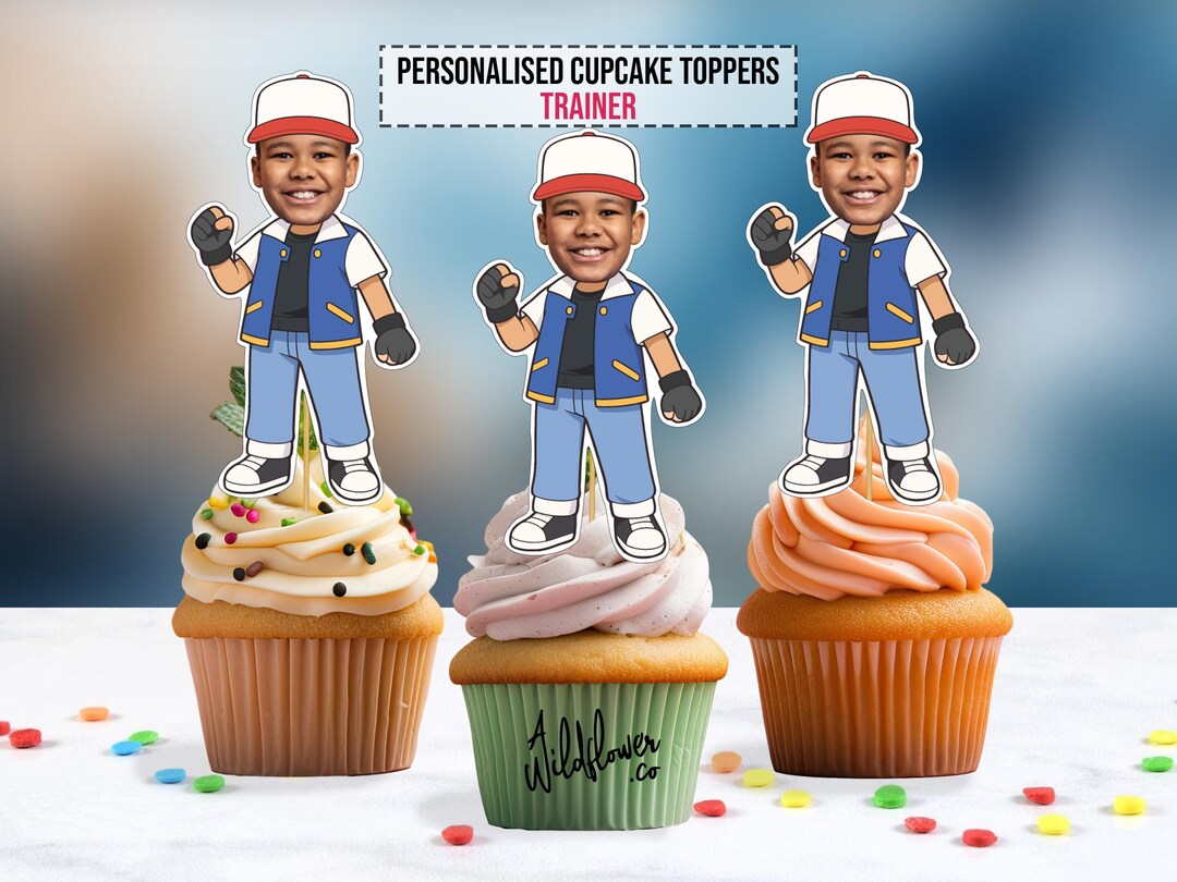 Trainer Custom Face Cupcake Topper Party Decoration, Personalised ...