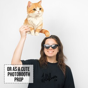 Orange Cat Cut Out, Resizeable Animal Standee, Cute Anime Party Decor ...