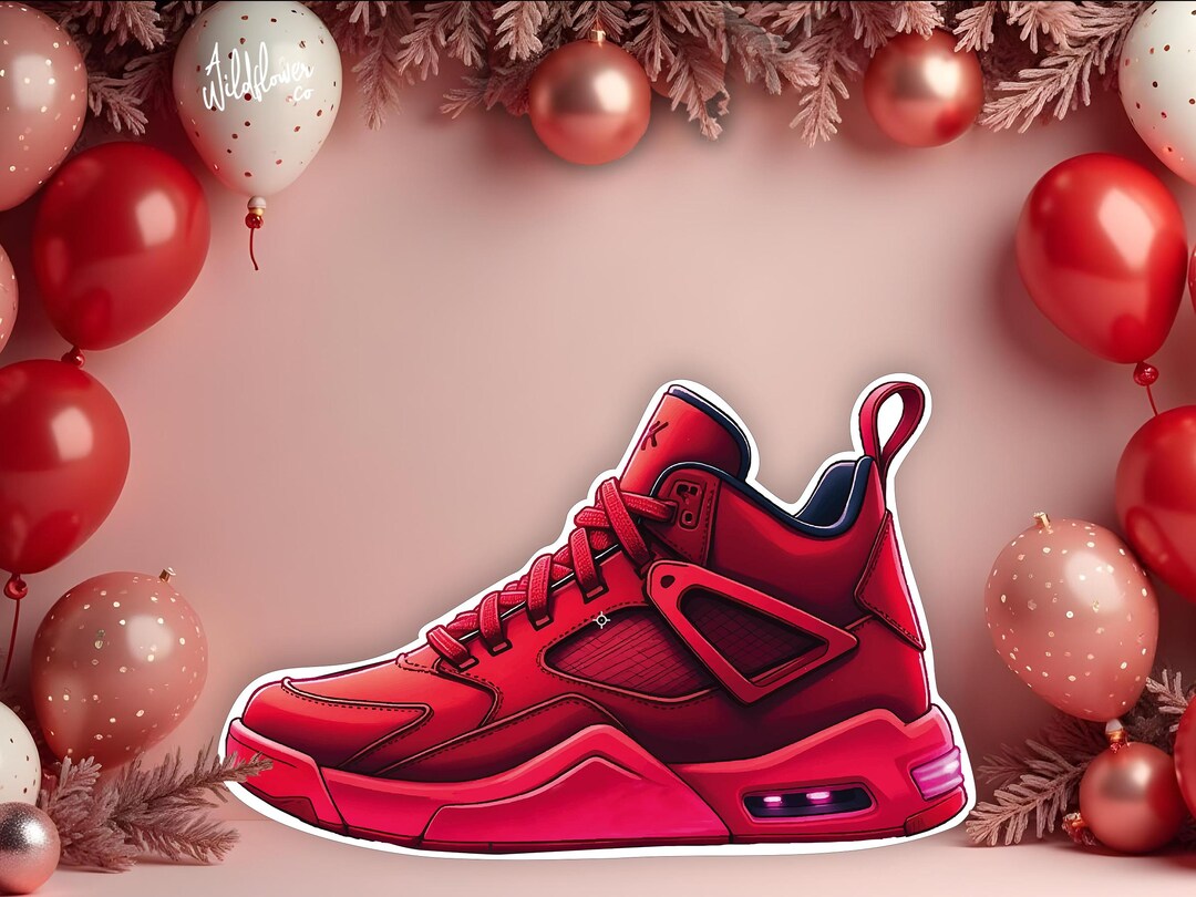 Red Sneaker Cutout, Resizable Sneaker Ball Standee, Party Decor, Cake ...
