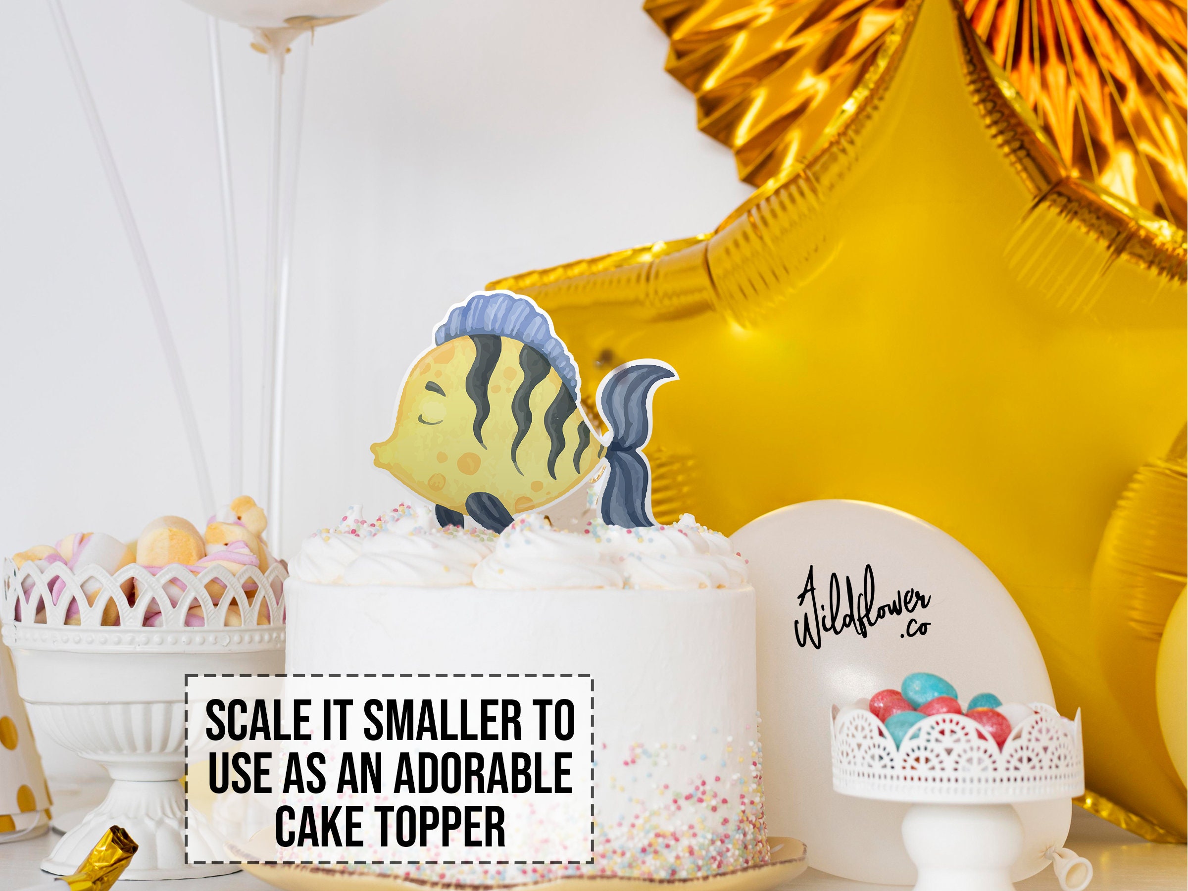 Watercolour Fish Cutout, Resizable Large Under Sea Standee, Underwater ...