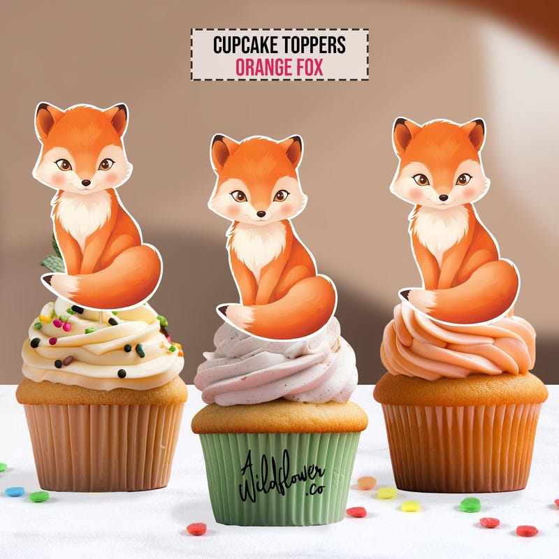 Fox Cupcake Topper - Etsy