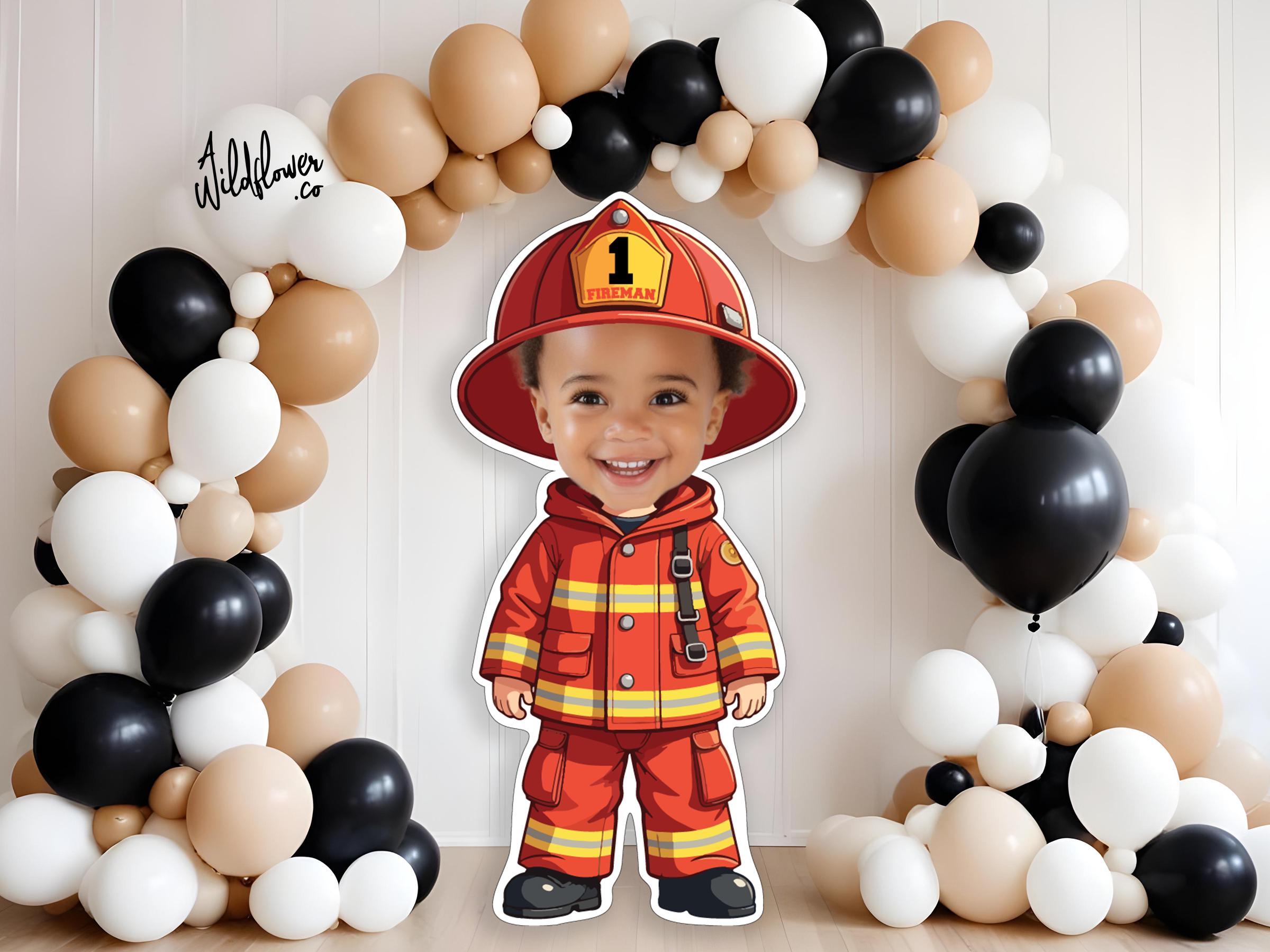 Fireman Firefighter Custom Face Cutout, Resizable Standee, Red Party ...