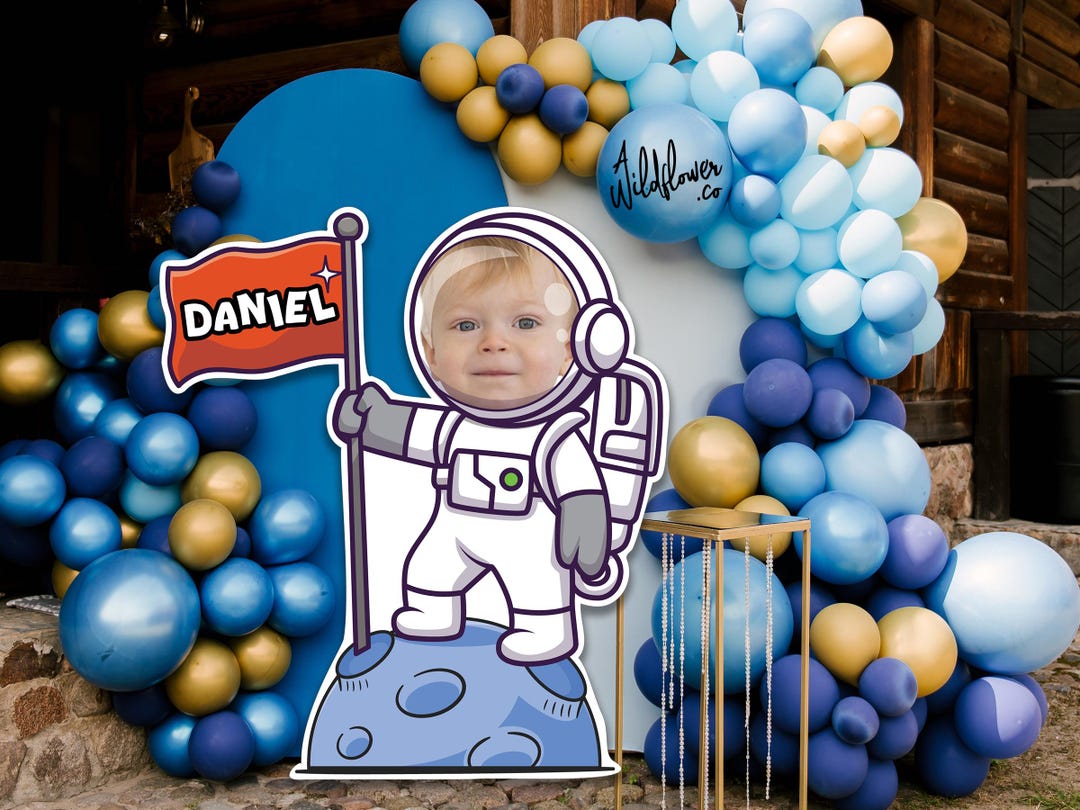 Astronaut Custom Face Cutout, Resizable Space Planet Standee, Name on ...