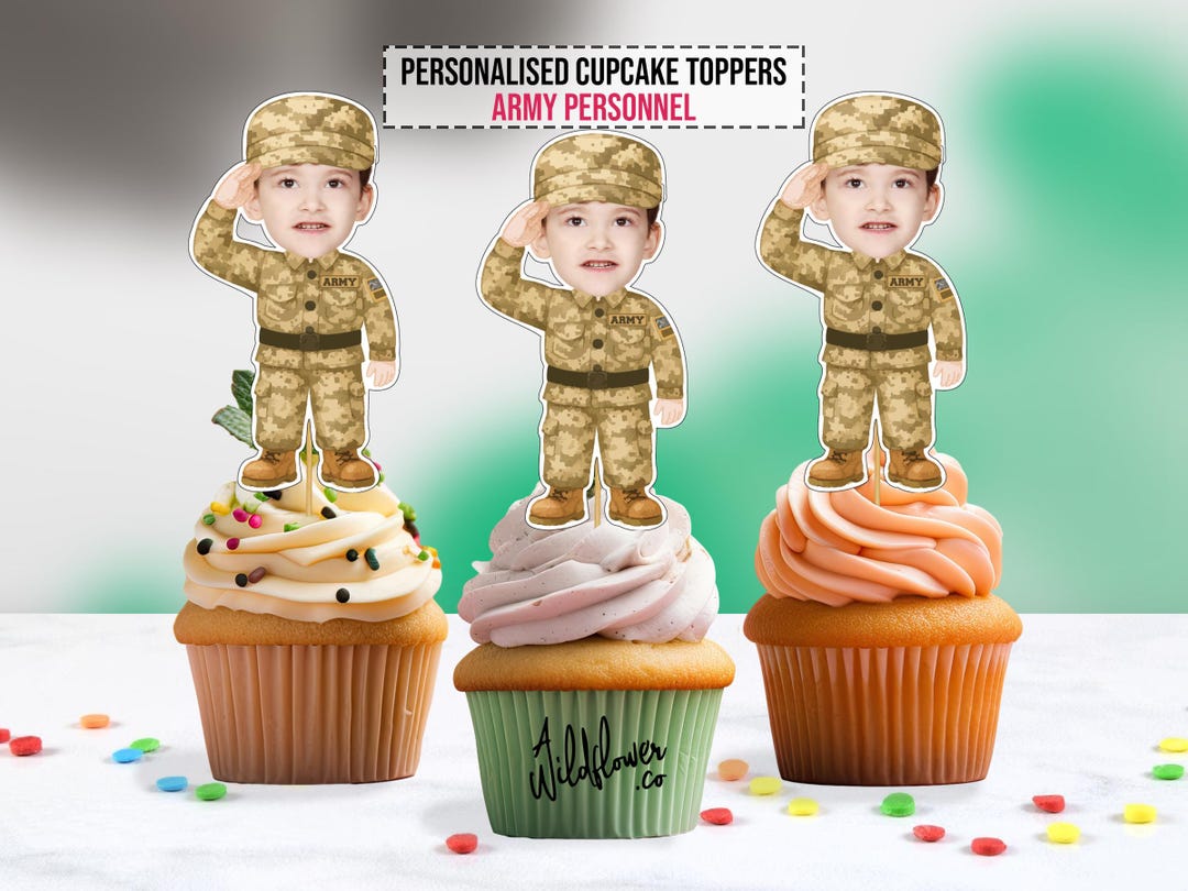 Military Army Troop Custom Face Cupcake Topper Party Decoration ...