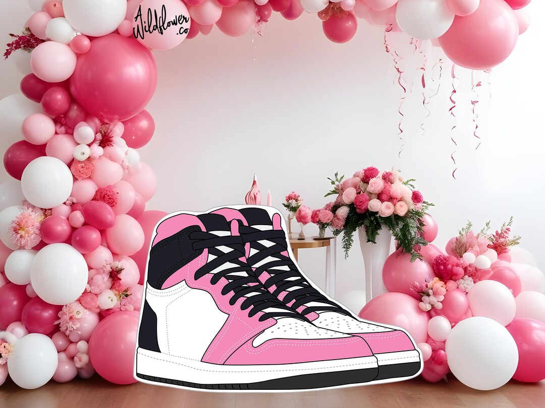 Pink Sneaker Cutout, Resizable Sneaker Ball Gala Standee, Party Decor ...