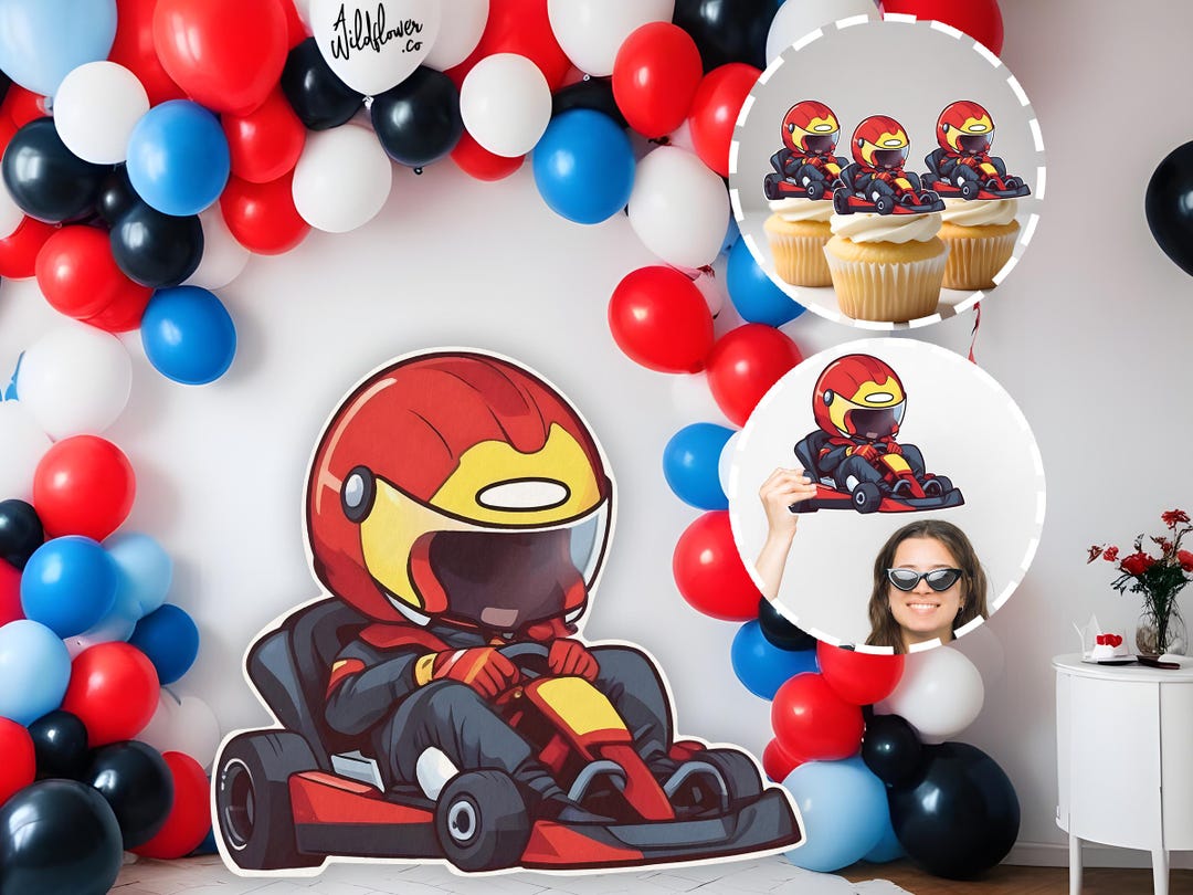 Red Race Go-kart Cut Out, Large Resizable Car Vehicle Standee, Cute ...