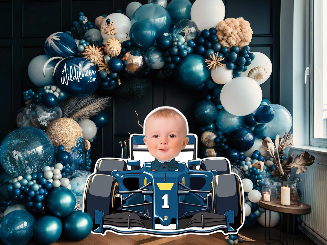 Navy Blue F1 Race Car Custom Face Cut Out Standee, Party Decor, Formula ...