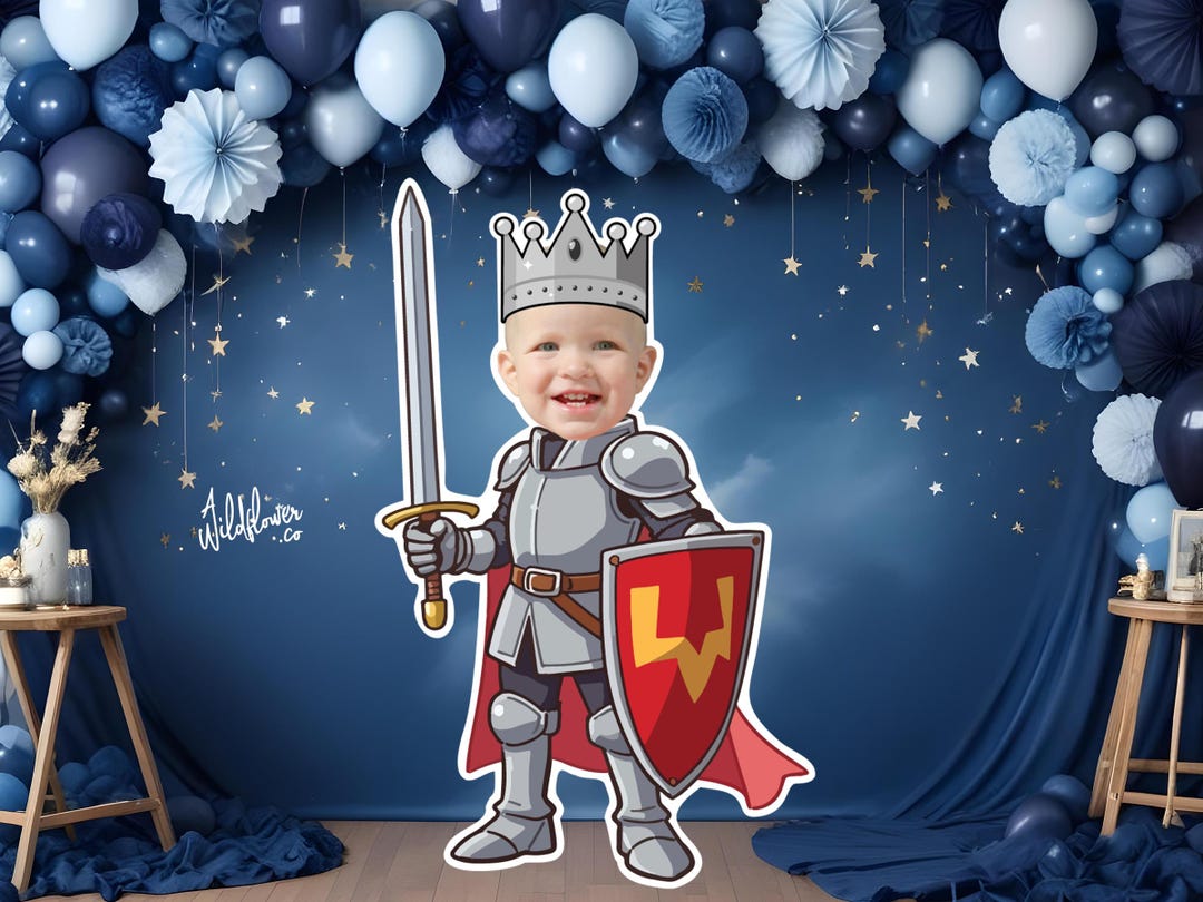 Royal Knight Custom Face Cutout, Prince Resizable Standee, King Party ...