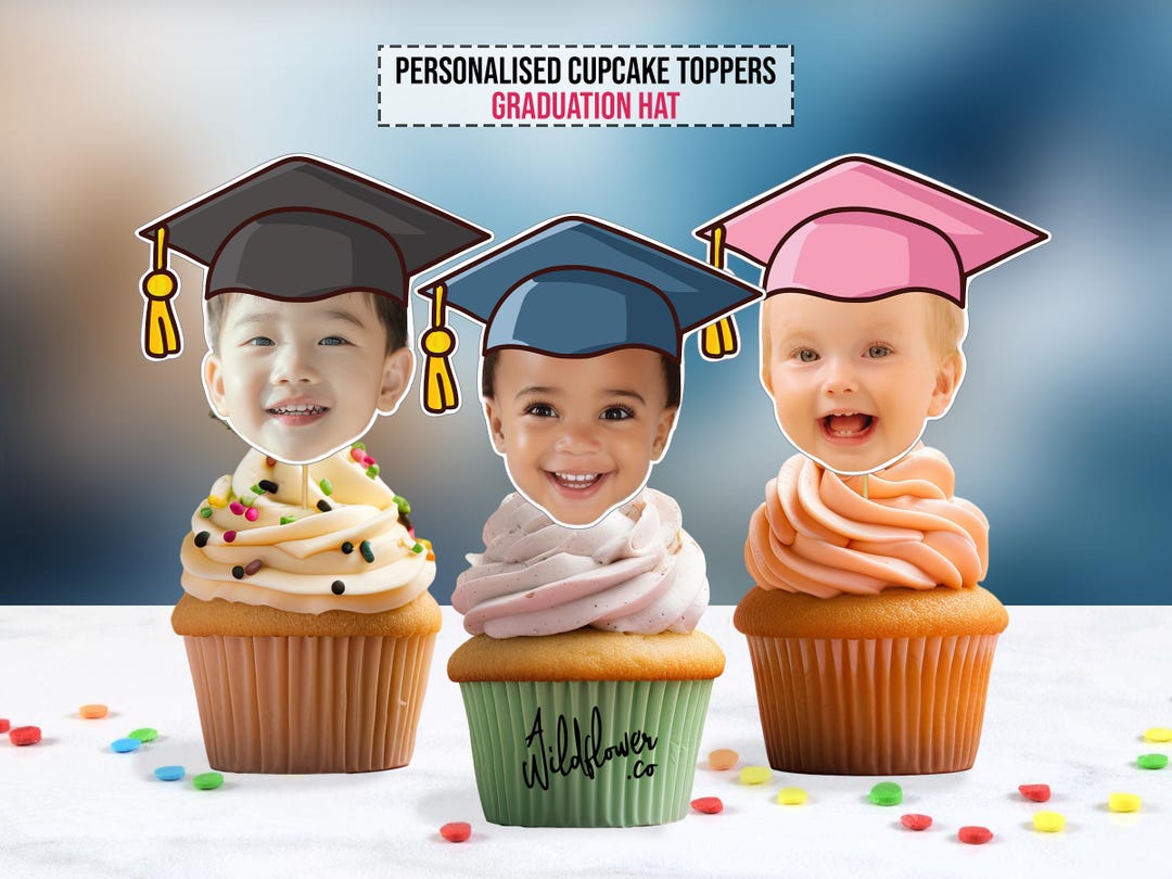 Graduation Hat Custom Face Cupcake Topper Party Decoration, Grad ...