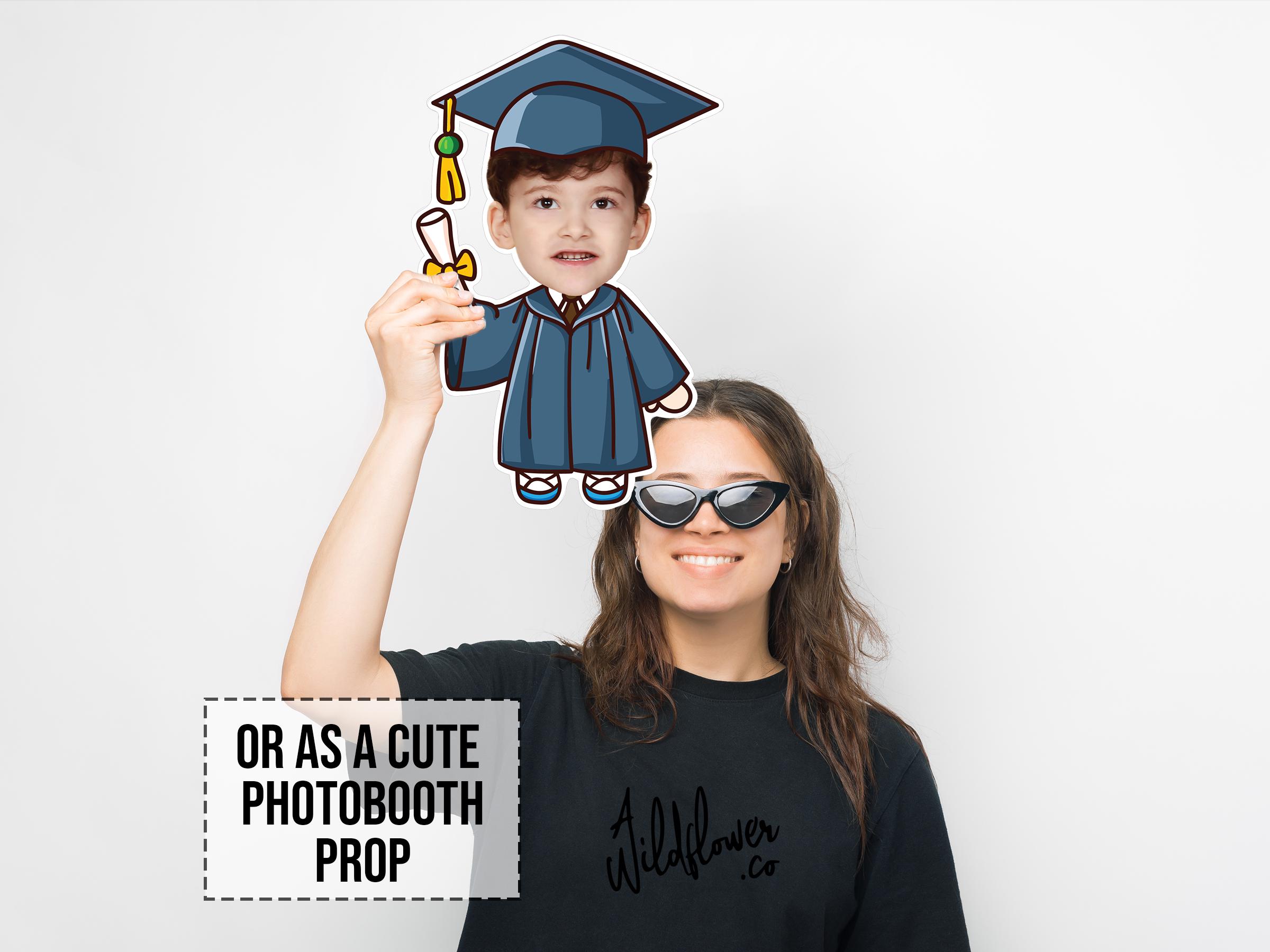Graduation Custom Face Cutout, Resizable Grad School Standee, Preschool ...