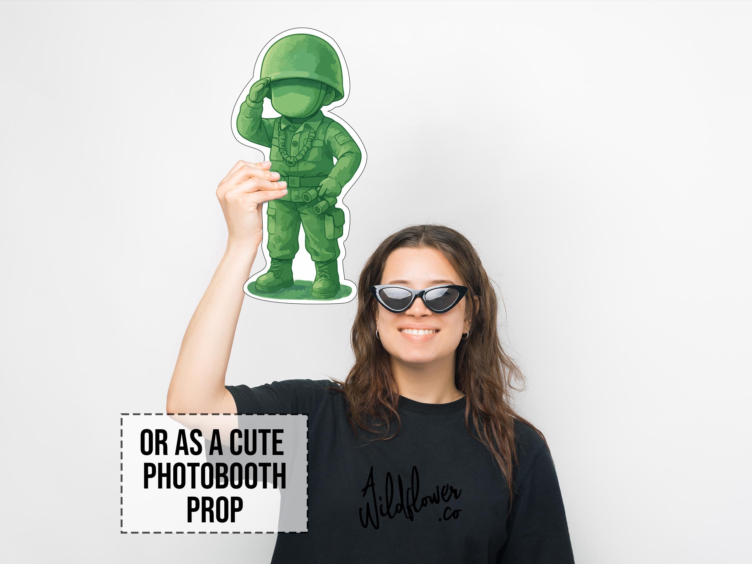 Green Military Soldier Cut Out Standee, Army Party Decor, Cake Topper ...