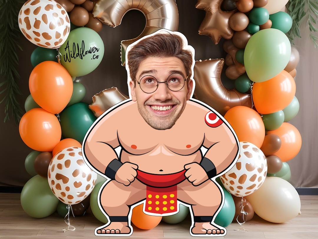 Sumo Wrestler Custom Face Cutout, Resizable Standee, Japanese Party ...