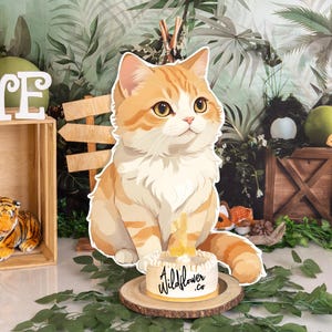 Orange Cat Cut Out, Resizeable Animal Standee, Cute Anime Party Decor ...