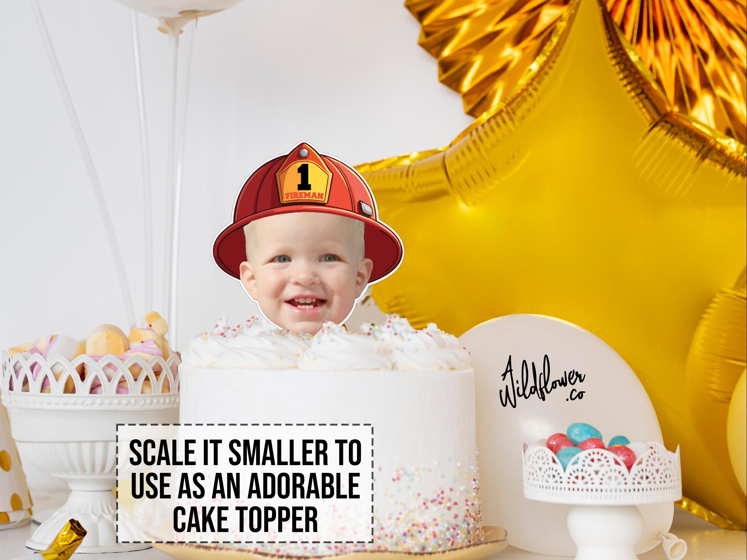 Firefighter Hat Custom Face Cutout, Fireman Resizable Standee, Red ...