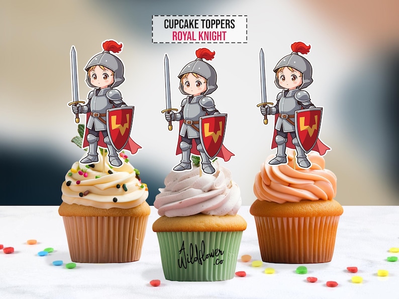 Royal Knight Birthday Cupcake Toppers Party Decoration, Suitable for ...
