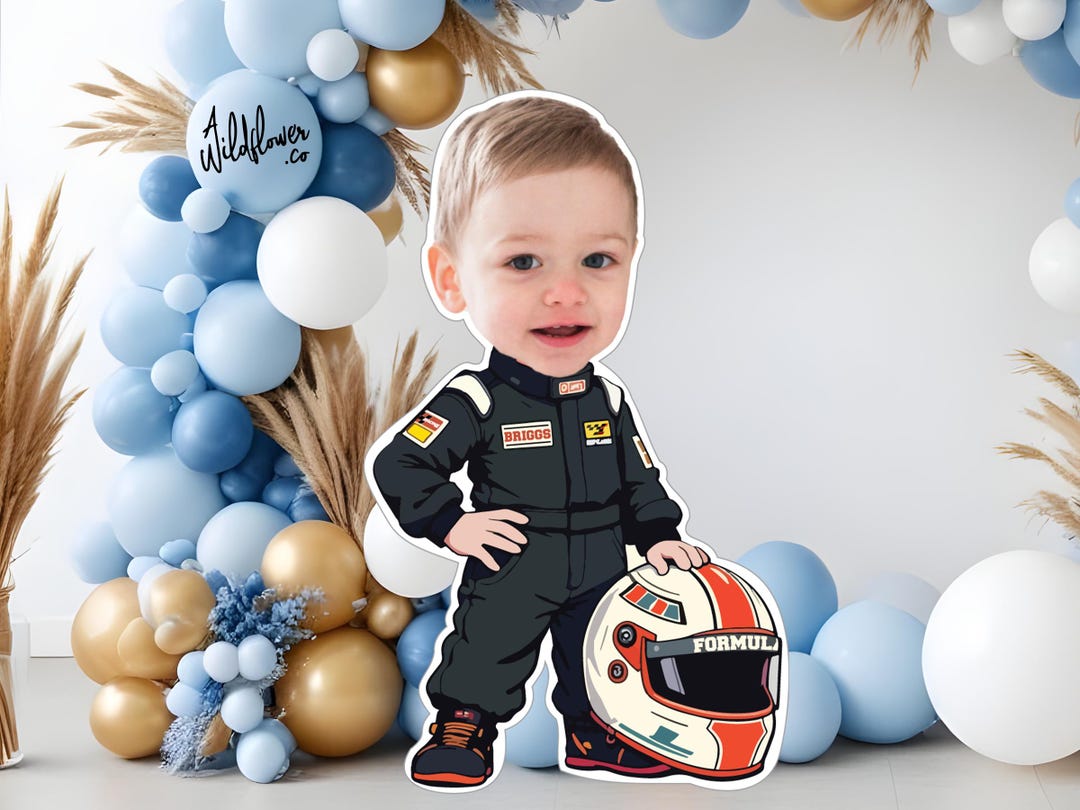 F1 Race Car Driver Motor Bike GP Custom Face Cut Out Standee, Party ...