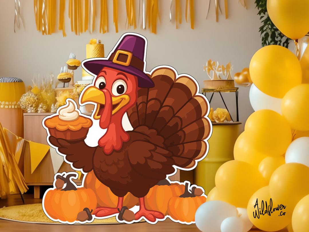 Thanksgiving Turkey Cut Out Standee, Autumn Fall Party Topper ...