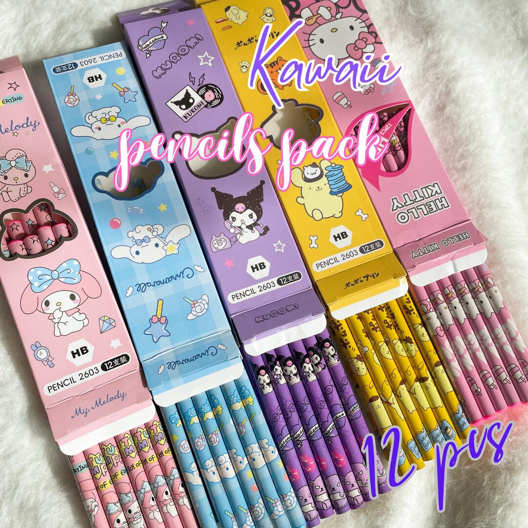 Kawaii Stationery Set 12 Pcs Kawaii Pencil Pack School Supplies Office ...