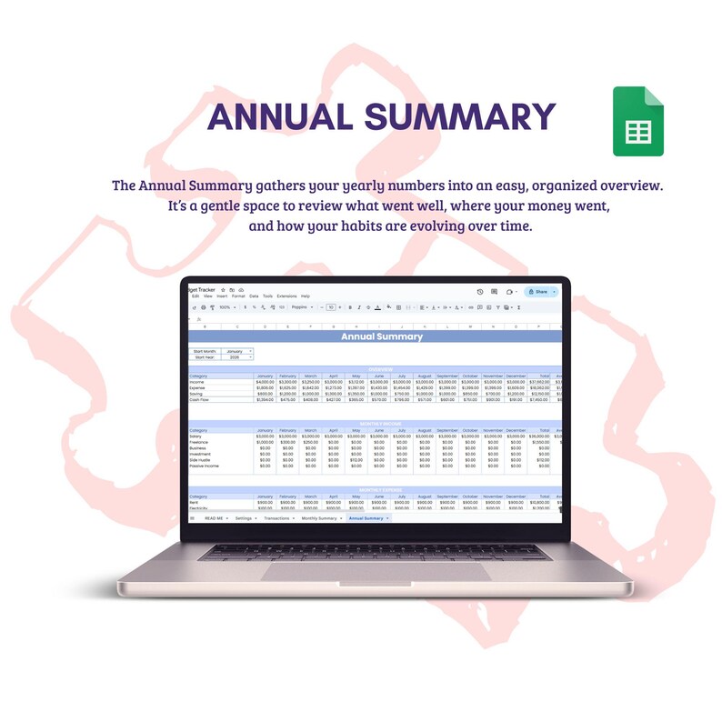 Simple Income & Spending Tracker, Personal Financial Google Sheets ...