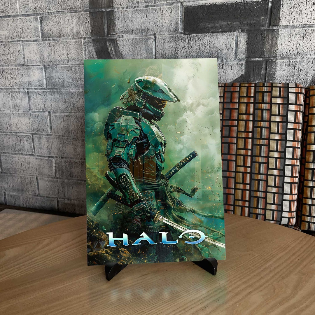 Xbox Halo Master Chief Samurai Poster Printed on Metal, Gaming Wall Art ...