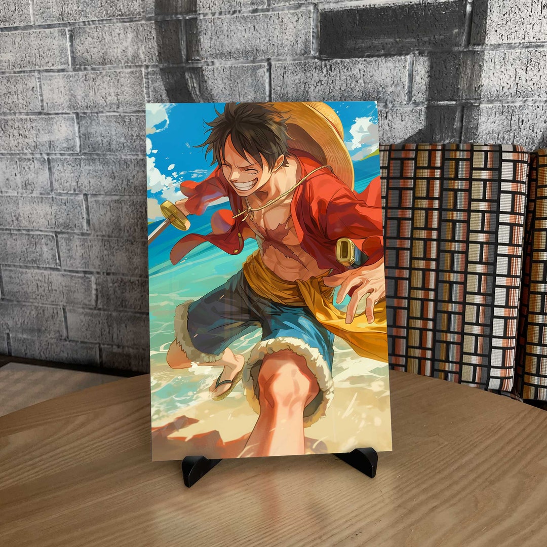 Luffy One Piece Poster Printed on Metal, Unique Anime Wall Art Home ...