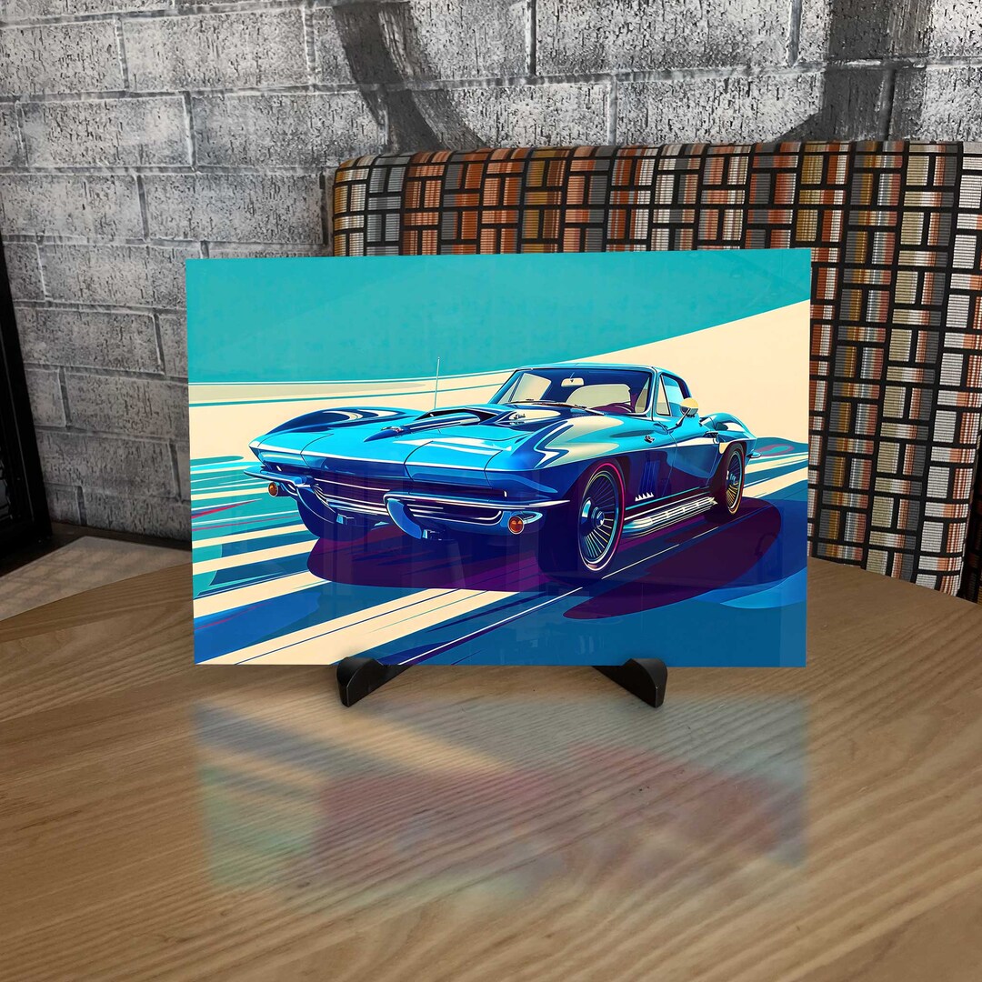 1967 Corvette C2 Poster Printed on Metal, Vintage Garage Decor, Classic ...