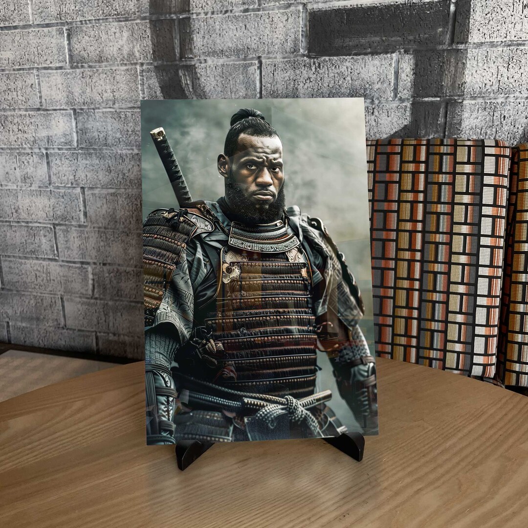 Lebron James Samurai Poster on Metal, Unique Basketball Parody Print ...