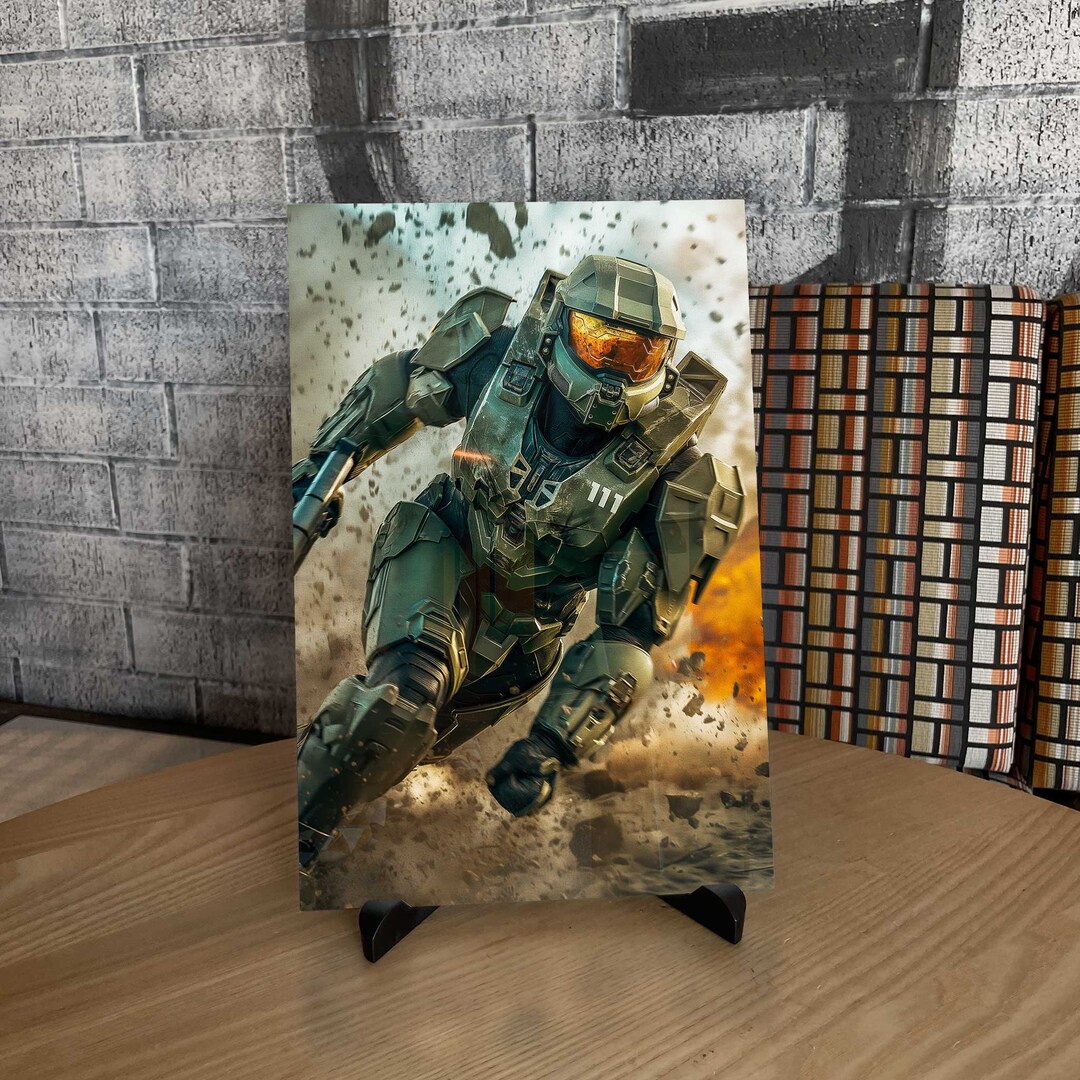 Metal Print of Xbox Halo Master Chief Poster, Gaming Room Decor, Fan ...