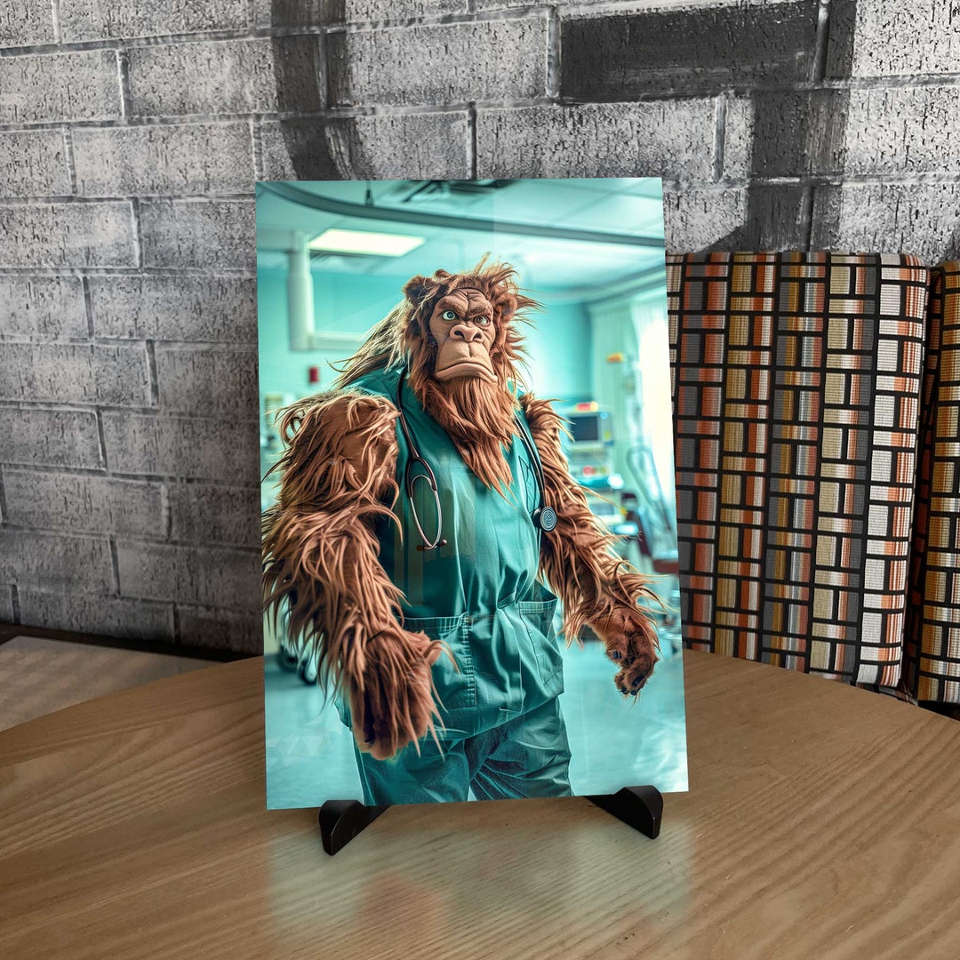 Bigfoot Sasquatch Poster Metal Wall Art Unique Doctor Gift Office Decor ...