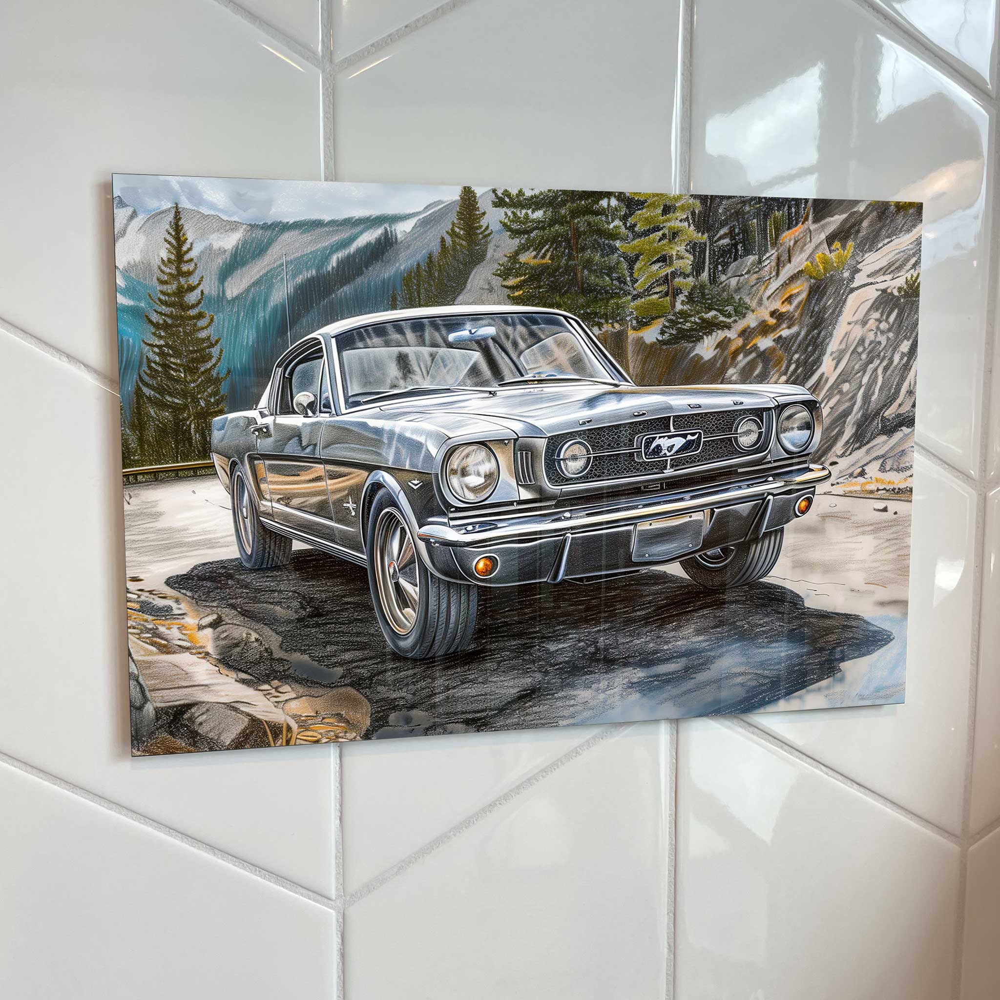 Classic Ford Mustang Poster Muscle Car Art Vintage Metal Wall Decor - Etsy