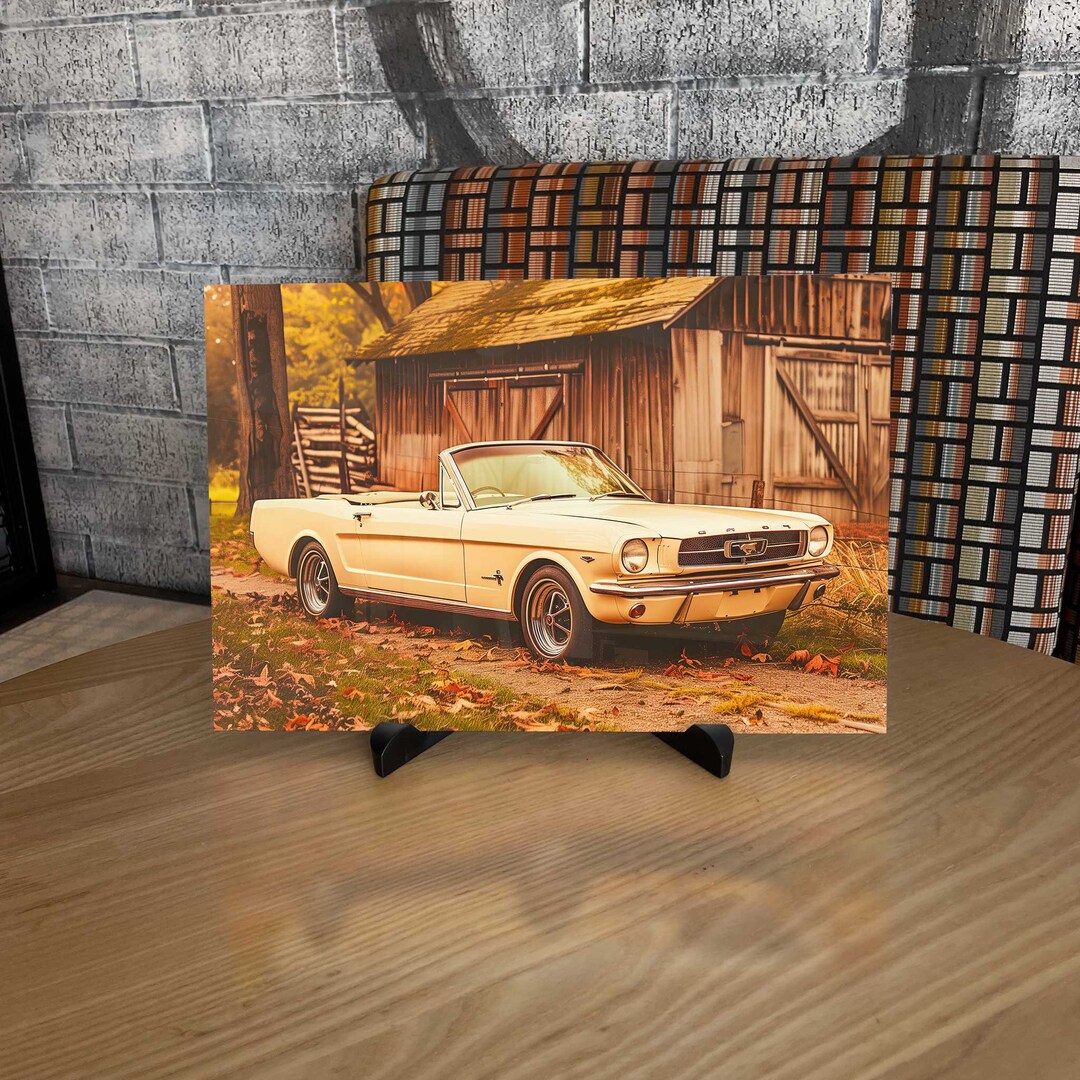 1964 Ford Mustang Metal Print Classic Muscle Car Poster Retro Wall Art ...