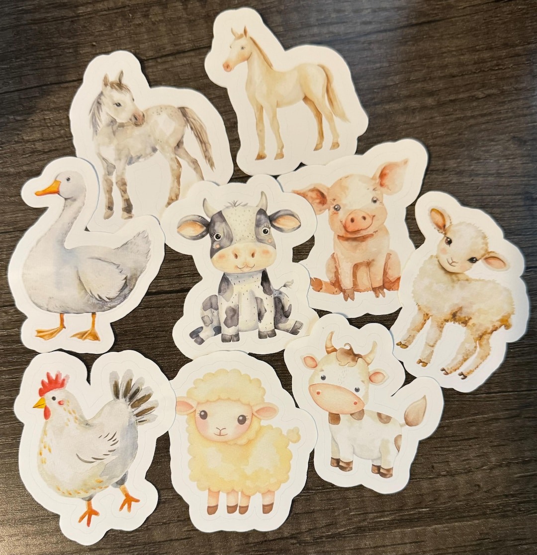 Farm Animal Sticker Pack - Etsy