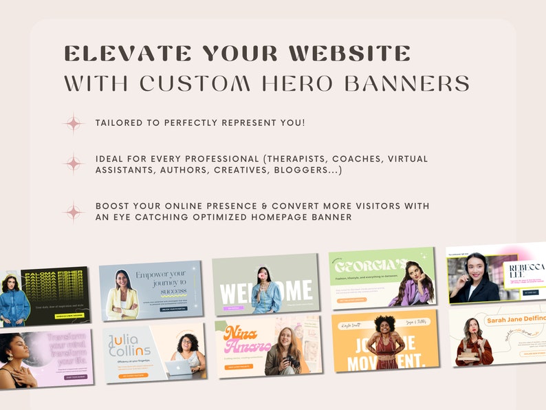 Custom Hero Banner Design for Websites Squarespace, Wordpress, Shopify ...