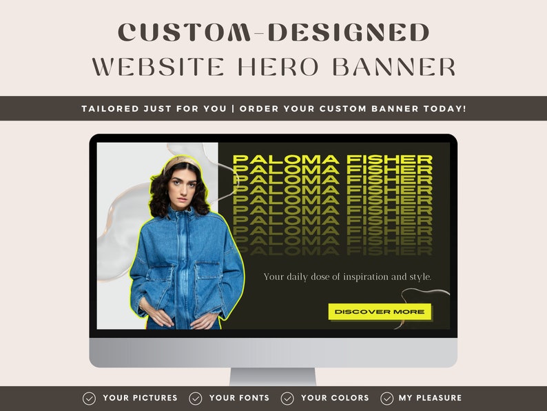 Custom Hero Banner Design for Websites Squarespace, Wordpress, Shopify ...