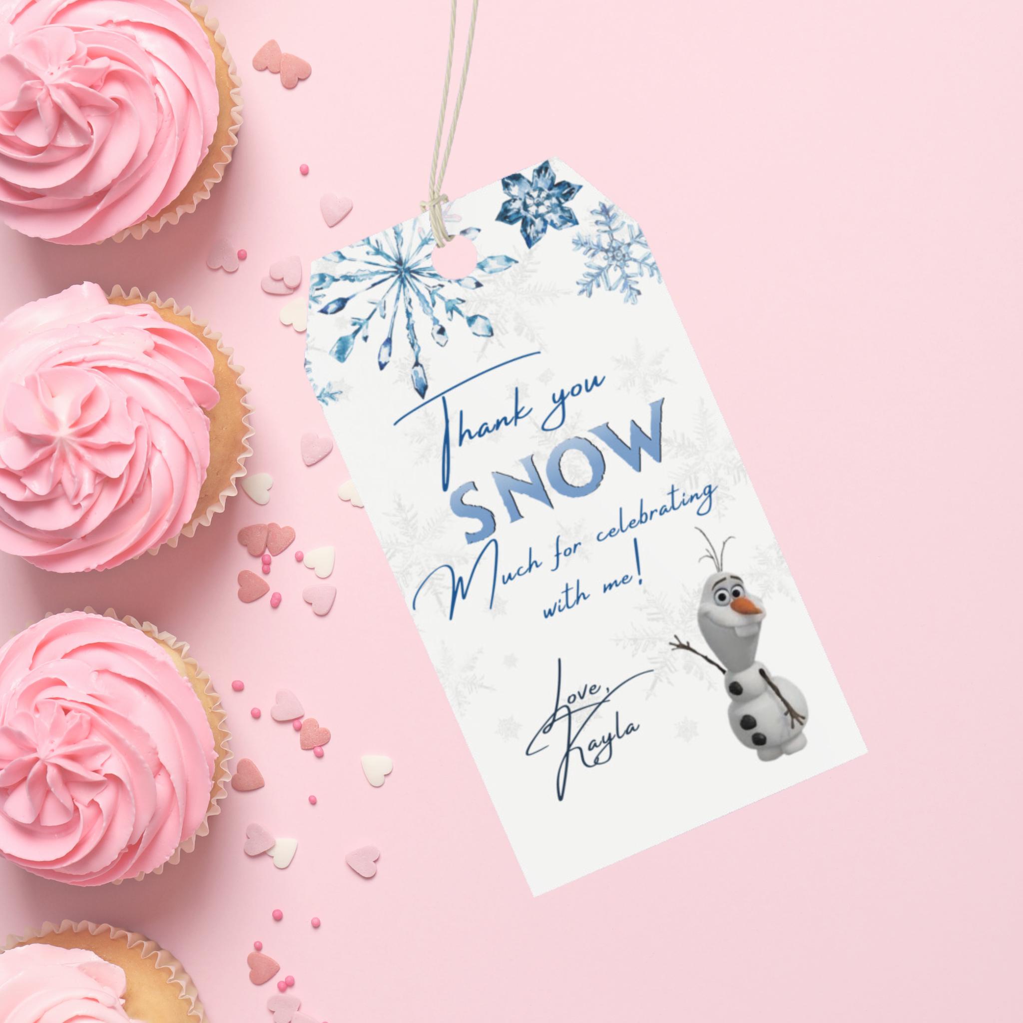 Frozen Thank You Tags Favor Tag Editable Frozen Birthday Gift Tag ...