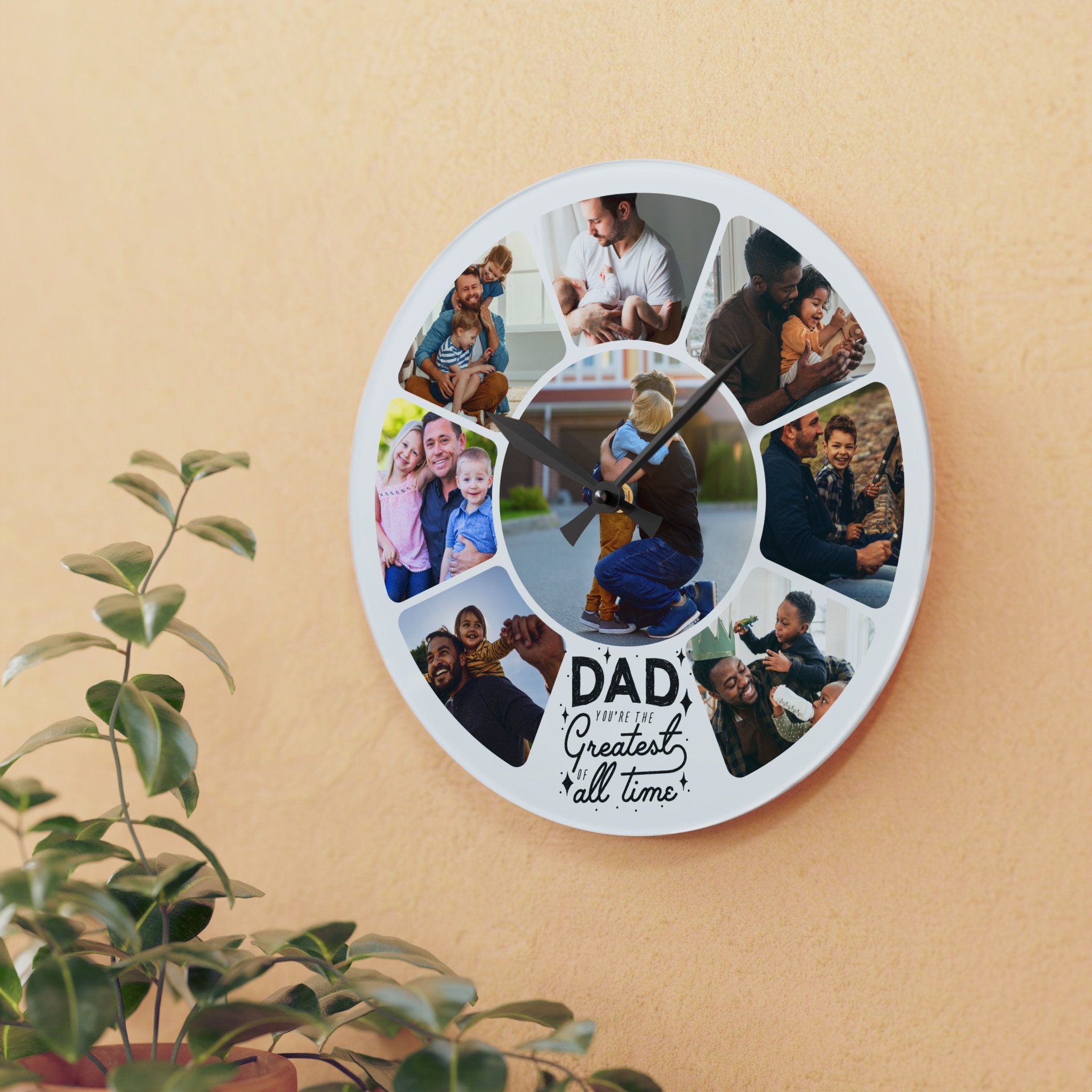 Custom Photo Clock, Photo Collage Clock Custom Gift for Dad ...