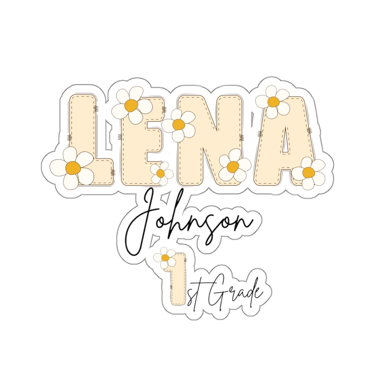 Custom Name and Grade Stickers for Kids, Personalized Back to School ...