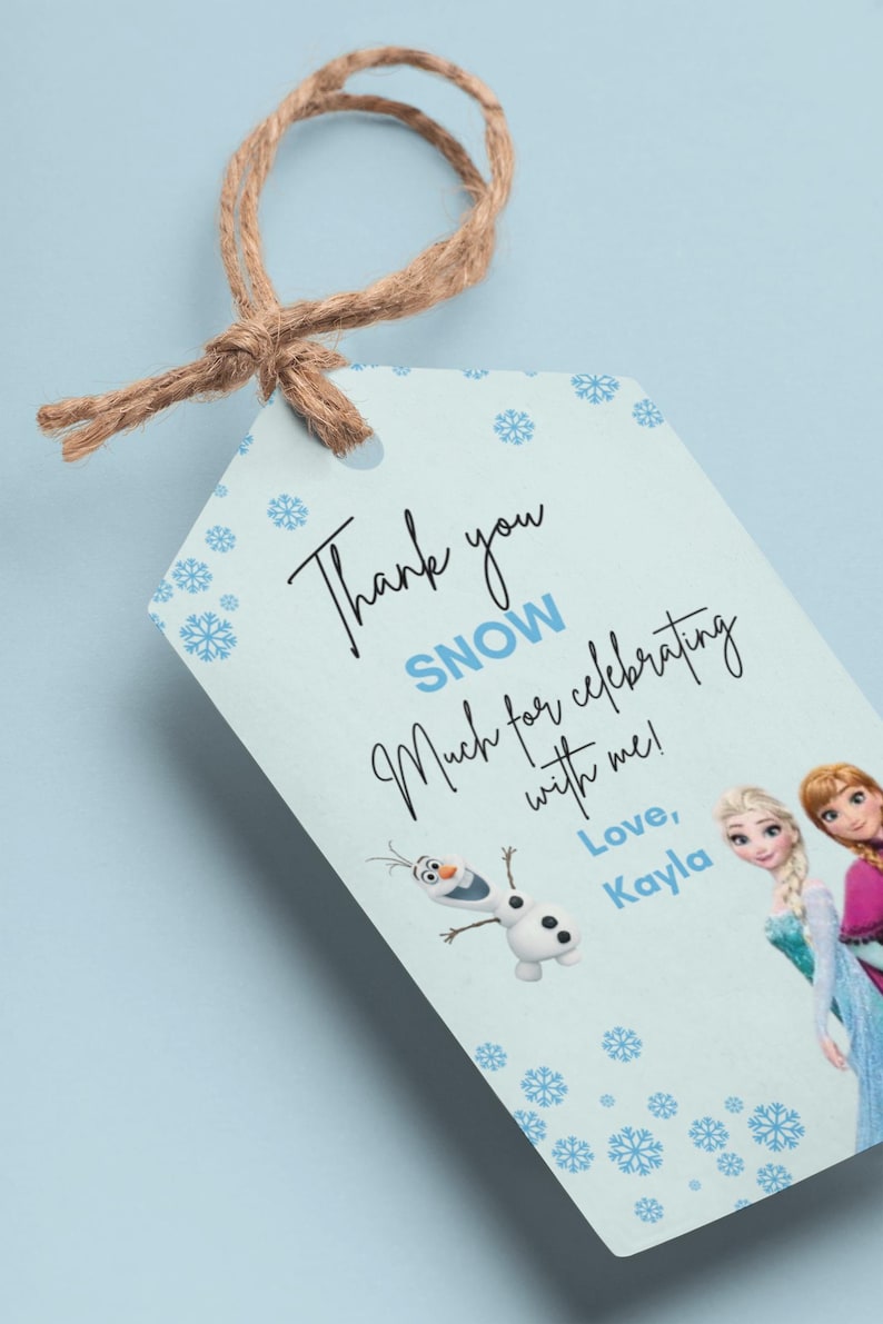 Frozen-inspired Thank You Tags | Favor Tag | Editable Birthday Gift Tag ...