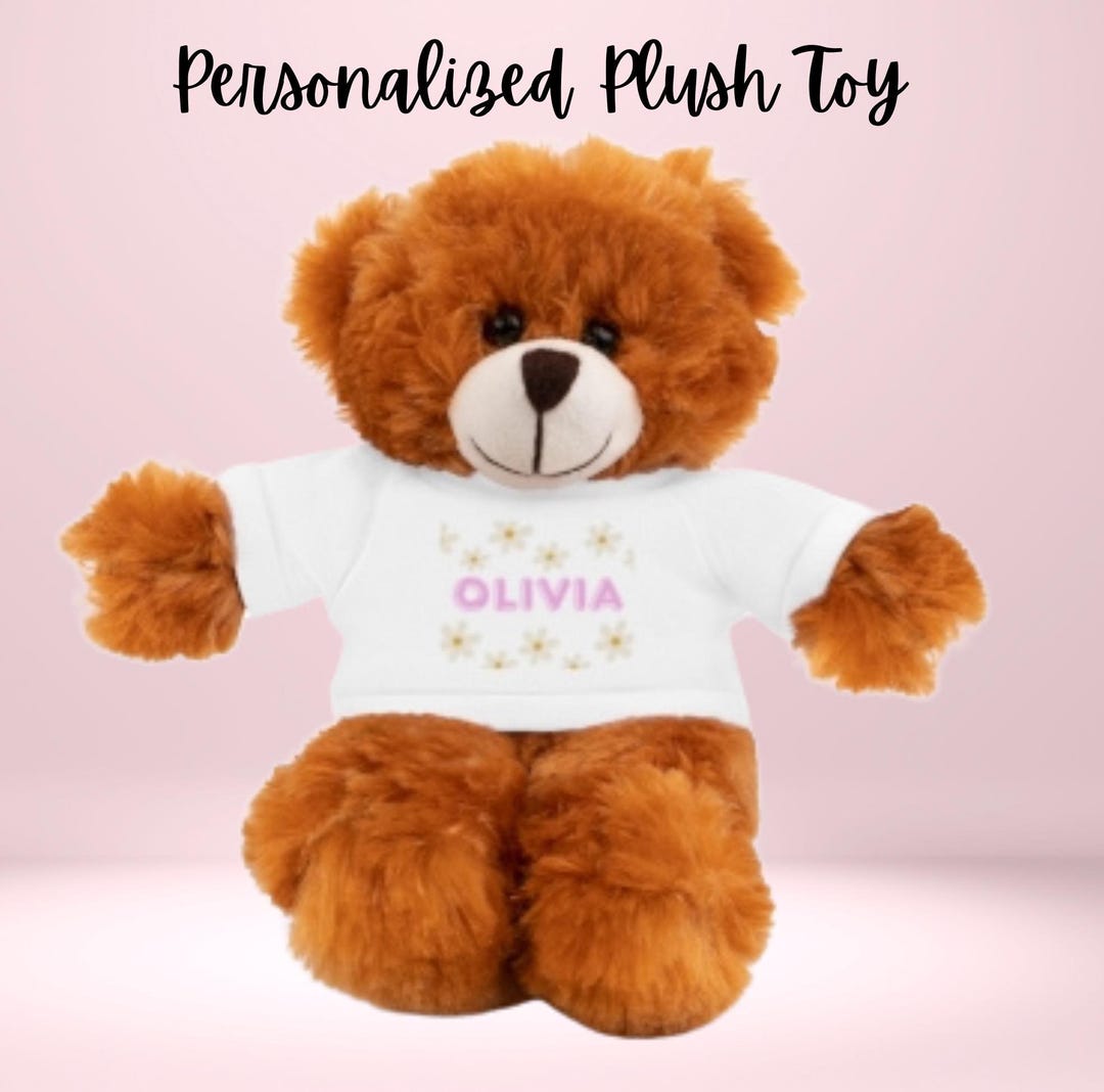 Personalized Teddy Bear With Name, Personalized Stuffed Animal With Tee ...