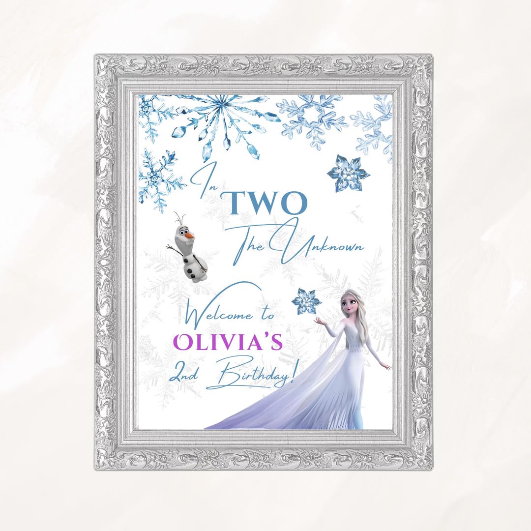 FROZEN Birthday Welcome Sign Elsa and Anna Welcome Poster Frozen Themed ...