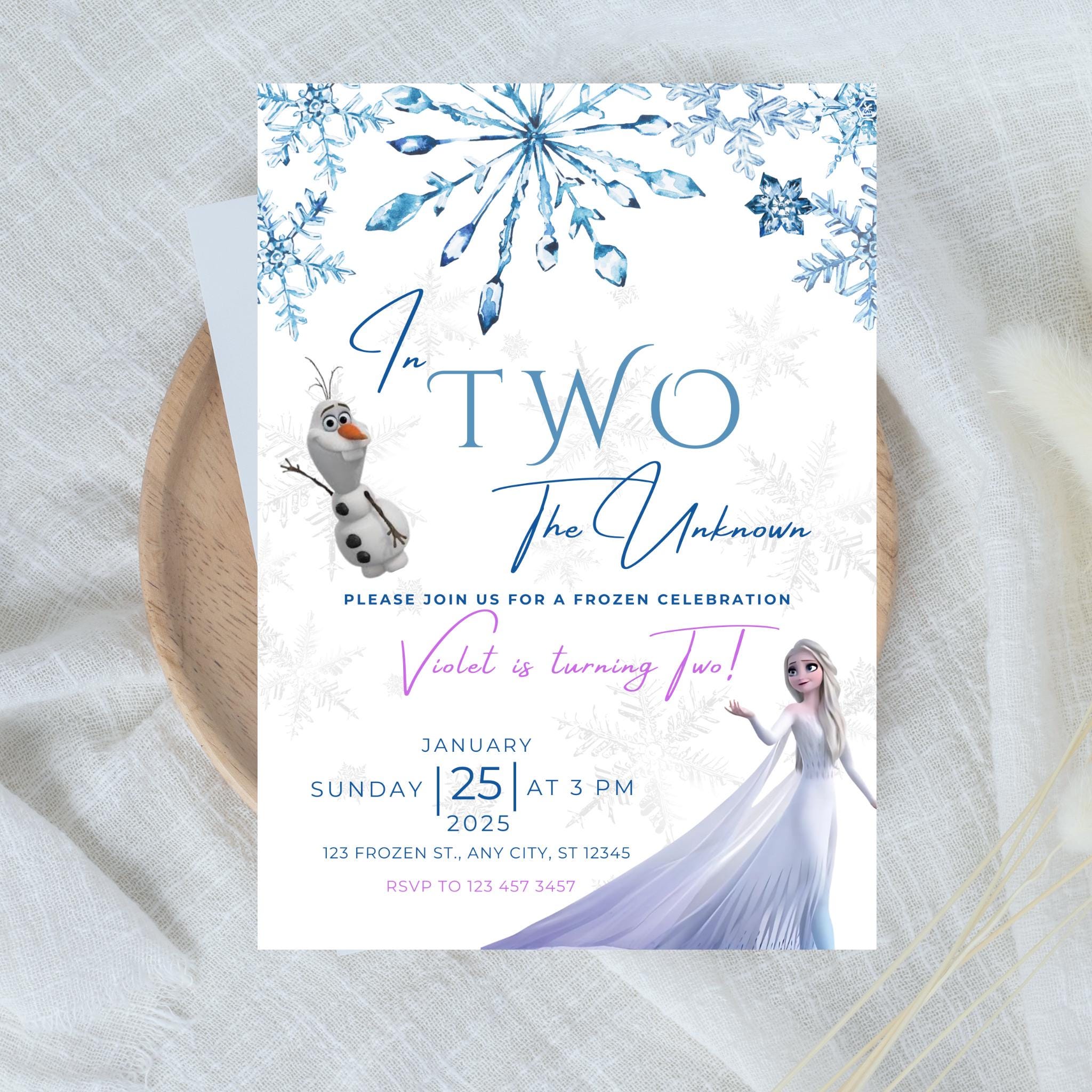 Frozen Birthday Invitation | Elsa Two Party | Invite |elsa Birthday ...