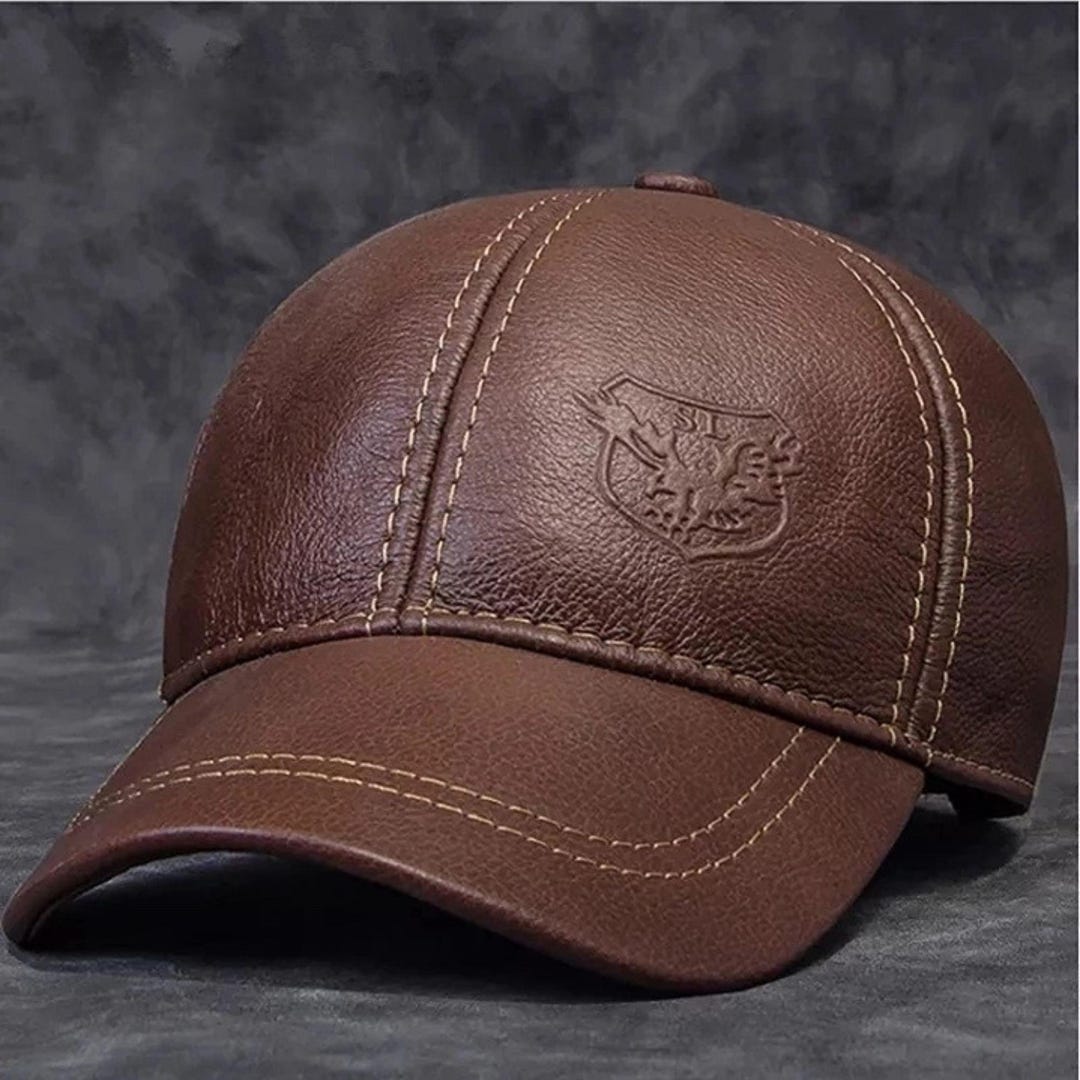 Full Grain Leather Baseball Caps Man Casual Street Gf Gorras Dad Hat ...