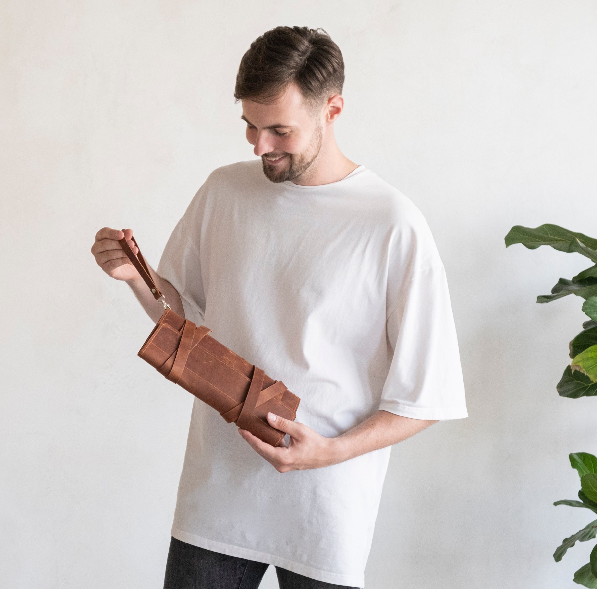 Artist Roll Up, Leather Pencil Roll, Brush Roll Up, Paint Brush Case ...