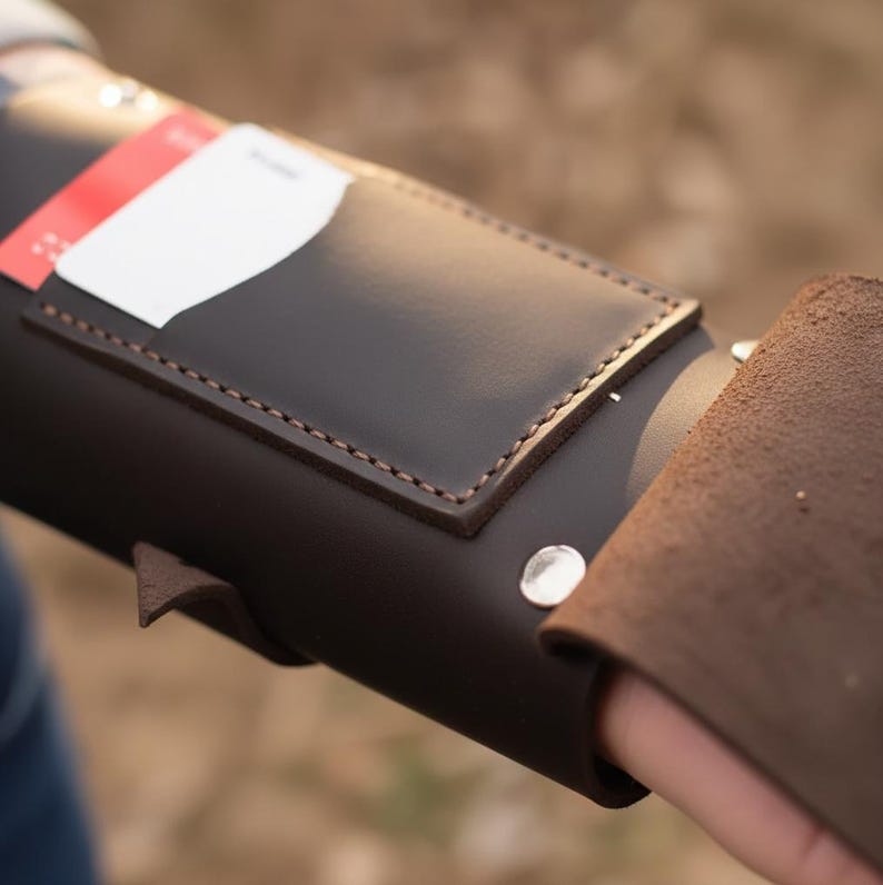 Custom Leather Wrist Wallet for Men, Leather Cuff Wallet, Personalized ...