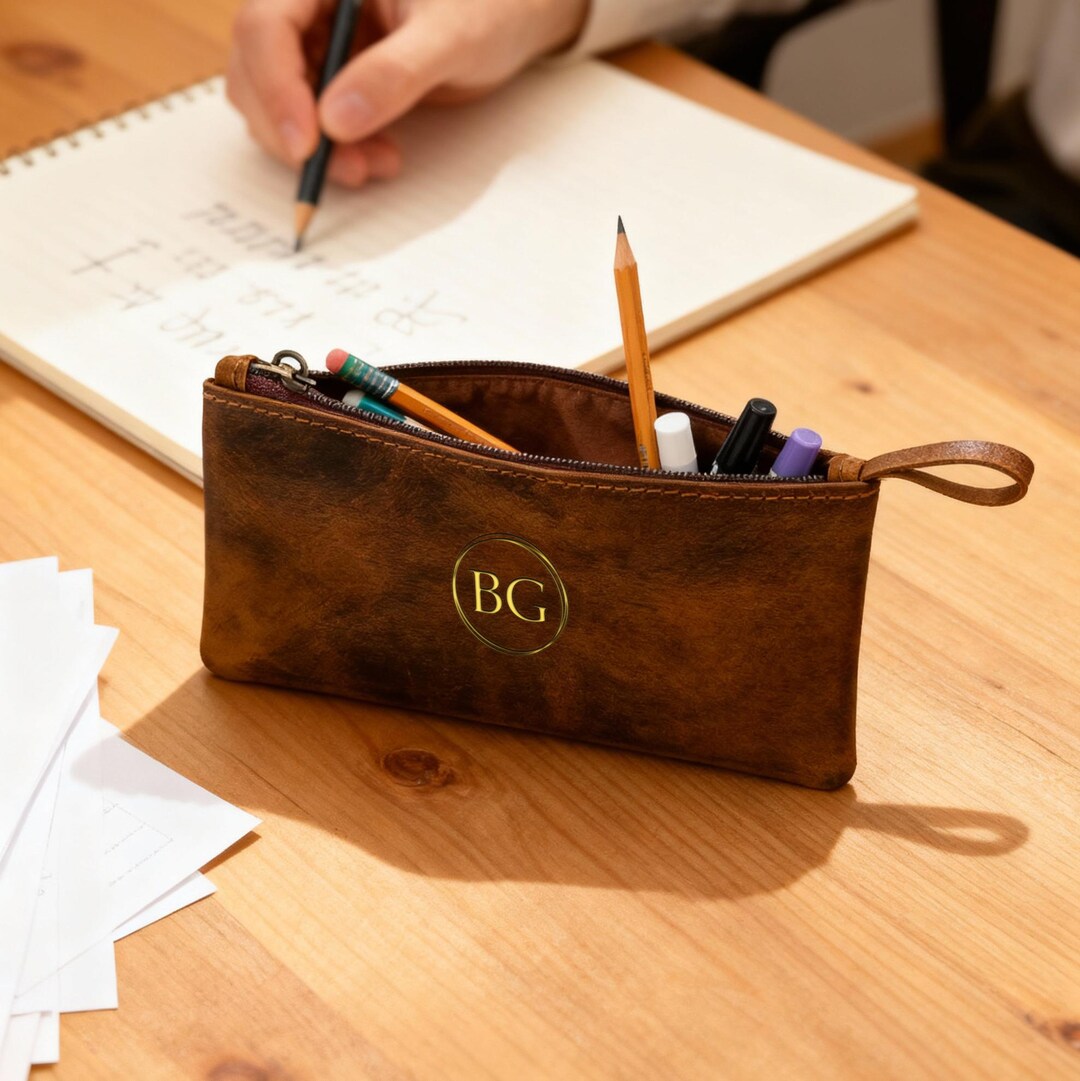 Personalized Artist Pencil Case, Leather Artist Case, Custom Leather ...