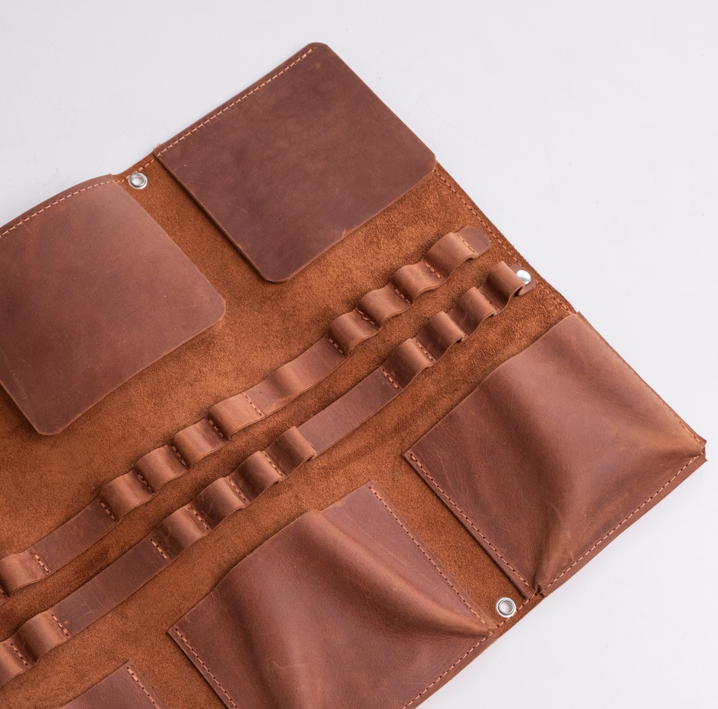 Artist Roll Up, Leather Pencil Roll, Brush Roll Up, Paint Brush Case ...