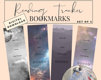 Neutral Floral Design Digital Printable Bookmarks Set of 4 Reading ...