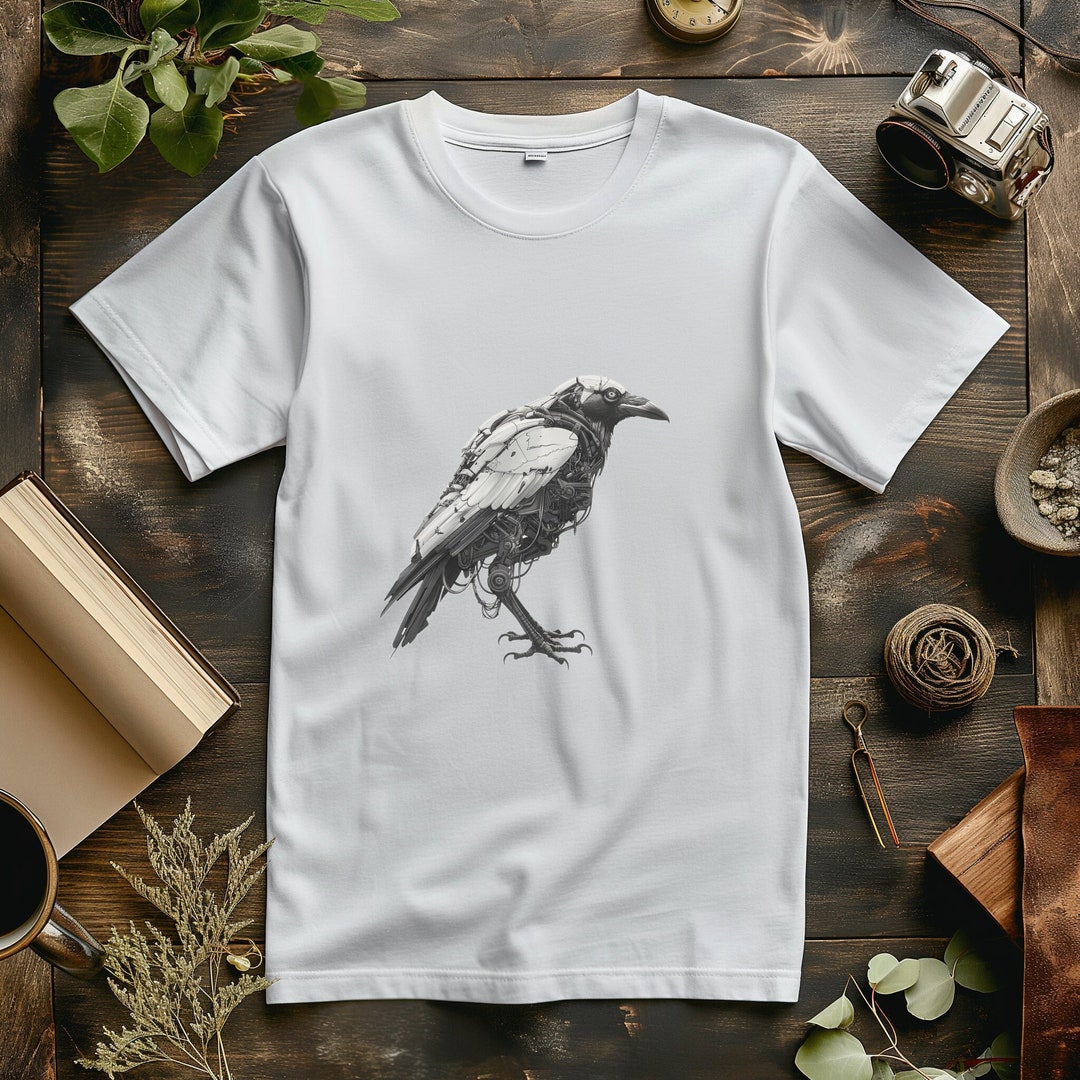Mech Crow T Shirt, Cyborg Animal for Robot Lover, Gift for Tech ...