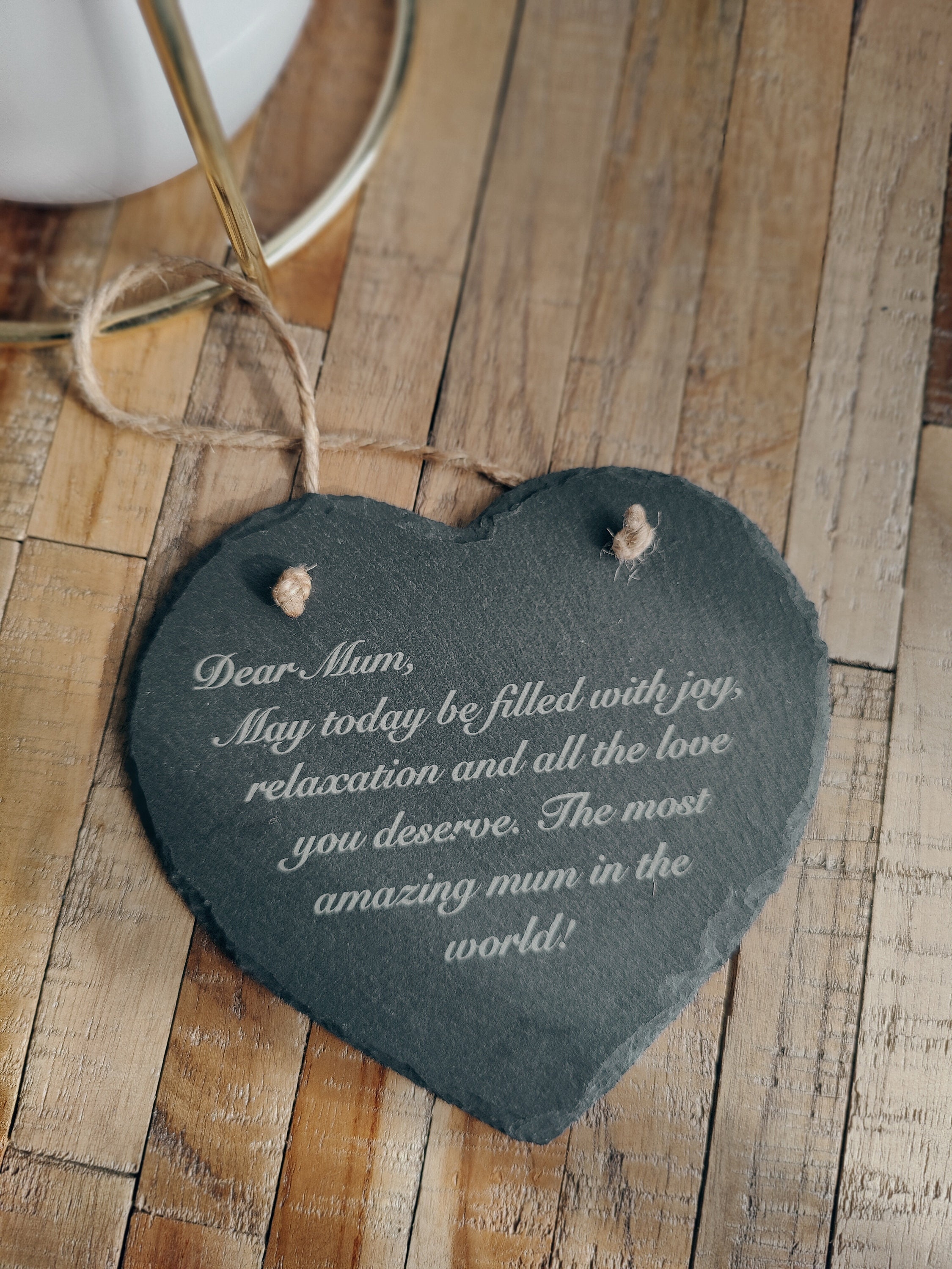 Heart Slate Design Gift Personalised Slate Thank You Gift for Her ...
